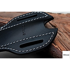 Ottoza Leather Knife Sheath for Belt Vertical Knife Sheath 5" Leather Pocket Knife Sheath Leather Folding Knife Sheath 5 inch Knife Sheath Pocket Knife Holster Pocket Knife Holder TOP Grain Leather No:70