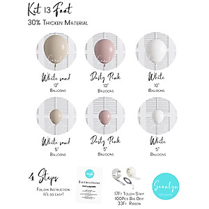 Soonlyn Pink Balloon Arch Kit, 13ft Thicken Dusty Pink Boho Neutral Theme for Coquette Birthday Party Baby Shower Bridal Shower