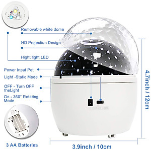 Aytai Star Projector Night Lights for Kids with Timer, Moon Star Projector Light with 3 Kind of Shells 21 Changing Modes, Galaxy Light Projector for Bedroom Baby Nursery Birthday Christmas Gifts