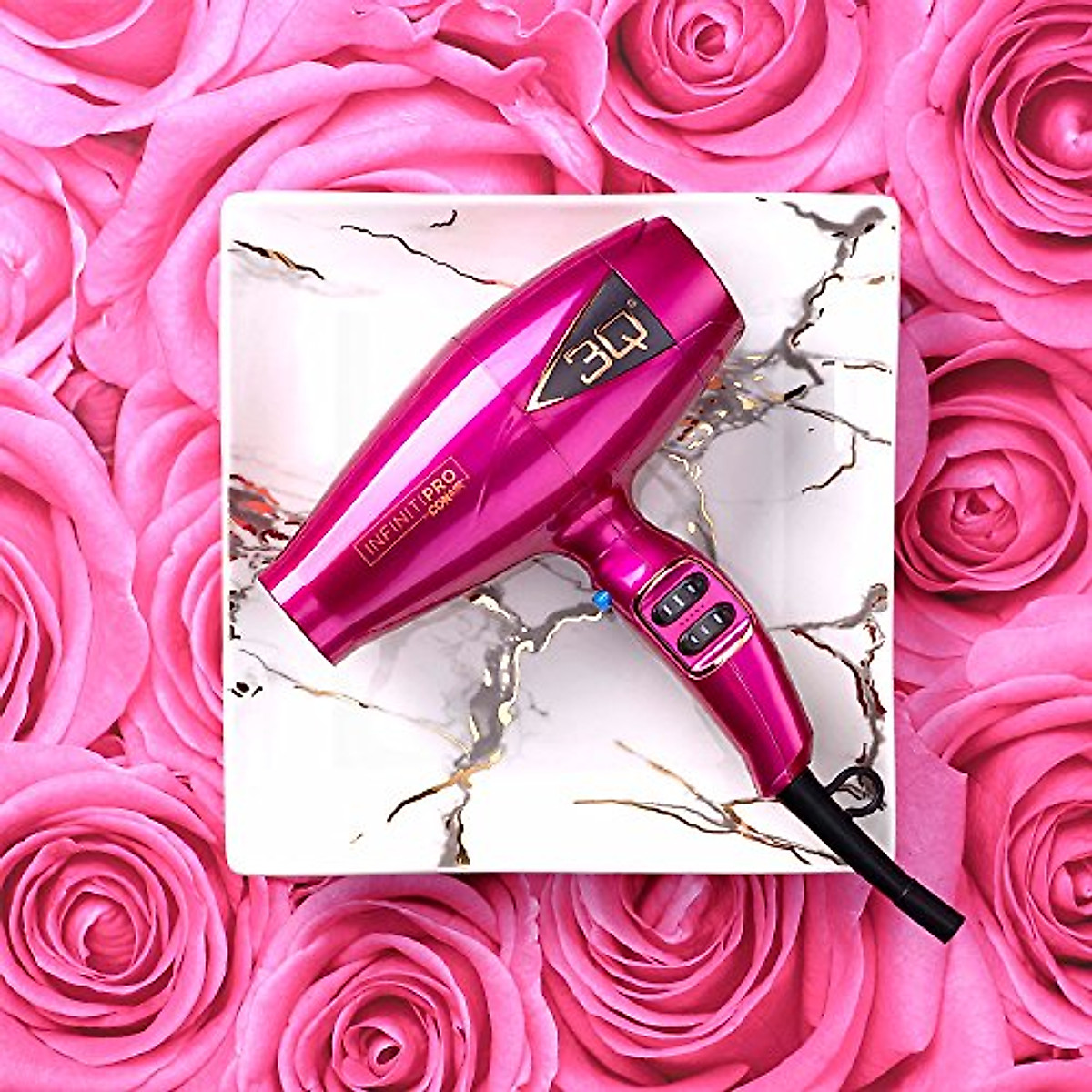 INFINITIPRO BY CONAIR 3Q Compact Electronic Brushless Motor Styling Tool/Hair Dryer, Pink