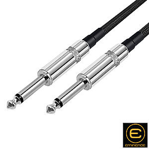 Audioblast - 2 Units - 18 Foot - HQ-1 - Braid(Black) Flexible - Dual Shielded(100%) - Guitar Instrument Effects Pedal Patch Cable w/Eminence Straight ¼ inch(6.35mm) TS Plugs & Double Staggered Boots