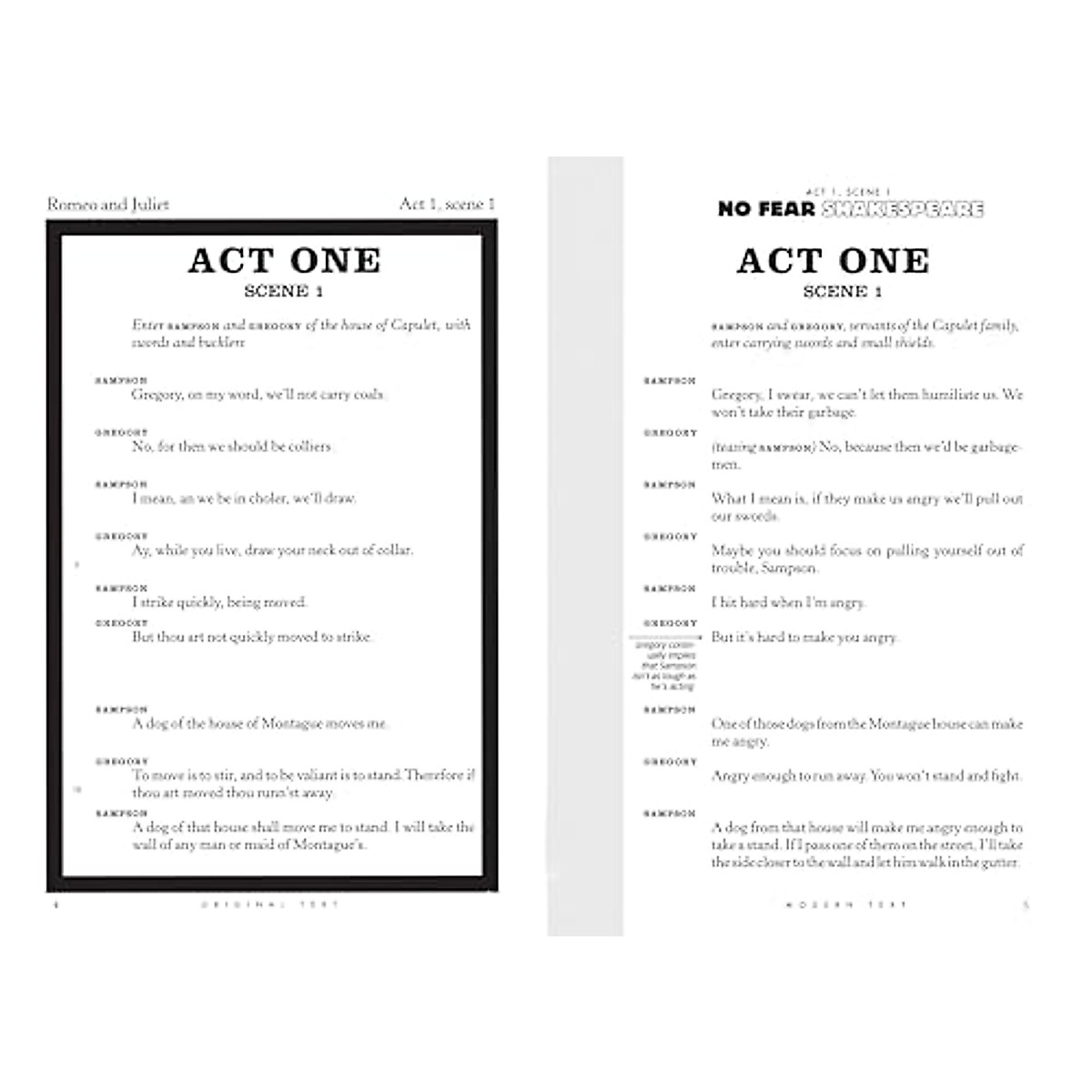 Romeo and Juliet: No Fear Shakespeare Side-by-Side Plain English