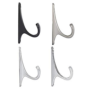 (Pack of 3) Wall Mounted Coat Rack Hanger Towel Clothes Hat Hook for Bathroom Closet Room Kitchen Double Hole Fixation(Matte Nickel)