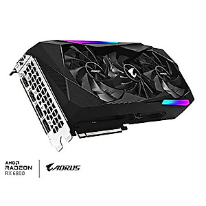 Gigabyte AORUS Radeon RX 6800 Master 16G Graphics Card, MAX-Covered Cooling, 16GB 256-bit GDDR6, GV-R68AORUS M-16GD Video Card