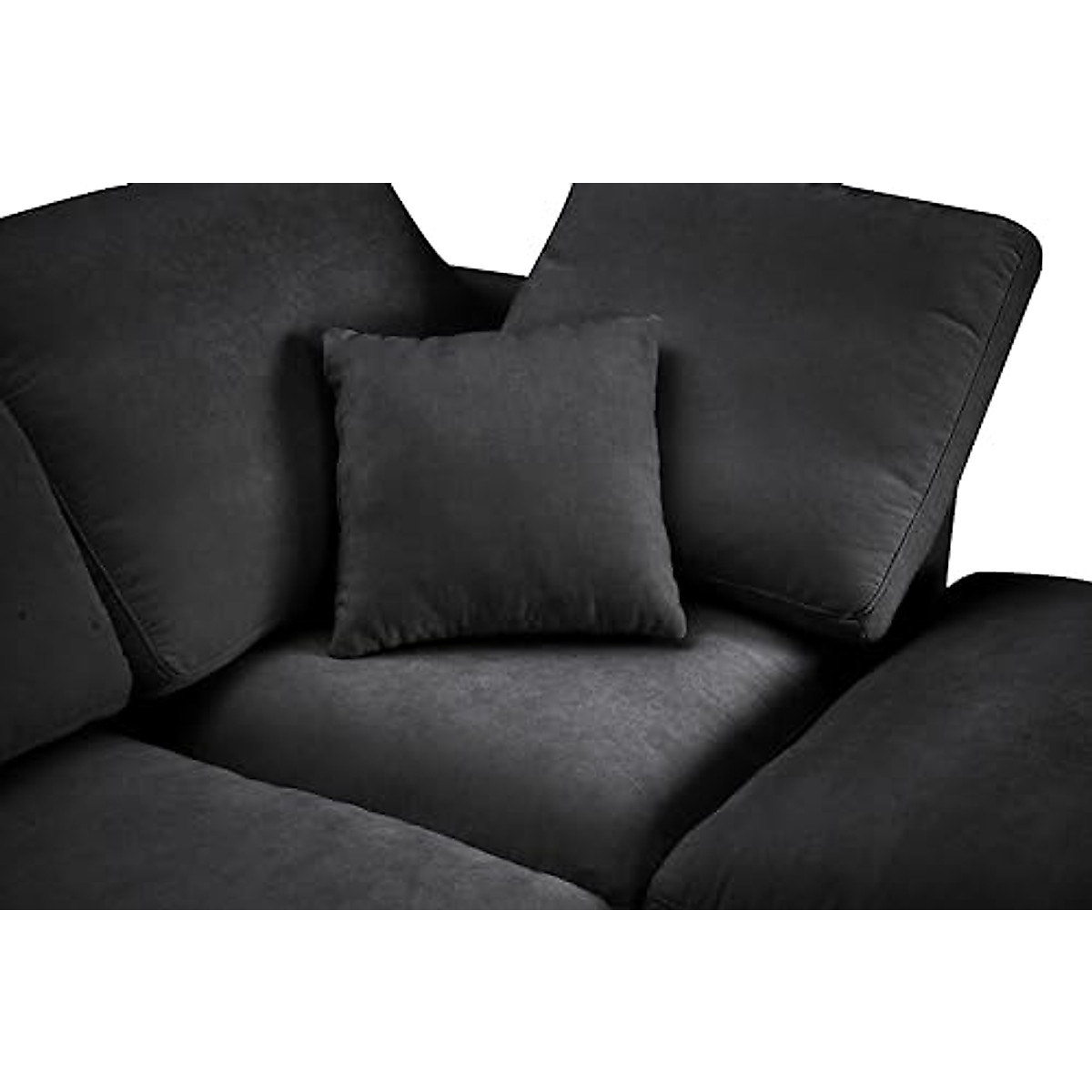 Oversized Modular Cushions Sectional Sofa Couch with Movable Ottoman ,L-Shaped Corner Low Back Deep Seater Sectional&Couch for Home Office Apartment Living Room Furniture Sets, Spacious Space Sofá