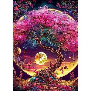 Aestalrcus Paint by Number for Adults, Tree Painting by Numbers for Adults, Acrylic Adults Paint by Numbers Kits on Canvas for Home Wall Decoration and Gifts 16x20inch