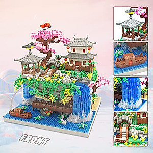 Beego Cherry Blossom Flowers Bonsai Tree Mini Building Kit Set Compatible with Lego, Chinese Architecture Building Blocks with Light, Japanese Sakura Tree House Gift for Adults and Kids(3320PCS)
