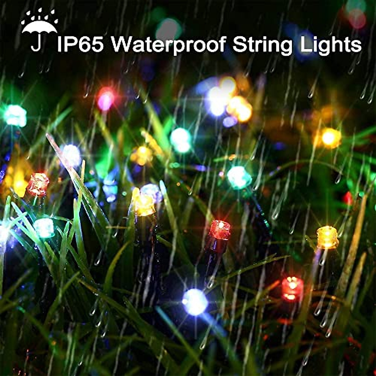 iBaycon 400 LED Solar Christmas Lights, 131ft Solar String Lights with 8 Modes & Timer for Garden, Patio, Fence, Balcony, Outdoors (Multicolor)
