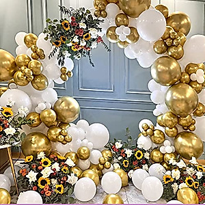 FOTIOMRG 120pcs 5 inch White Balloons, Small White Latex Party Balloons Helium Quality for Birthday Graduation Baby Shower Wedding Bridal Bachelorette Party Decorations (with White Ribbon)