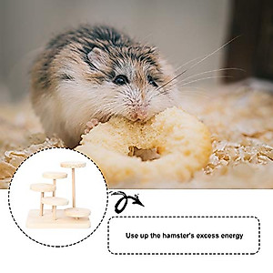 POPETPOP Hamster Wood Climbing Toy Rat Hideout Arch Bridge Mouse Ladder Platform Toys Hamster Entertainment Game for Chinchillas Guinea Pigs Small Animal