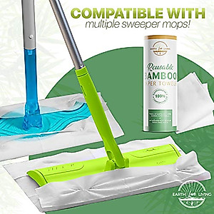 Bamboo Reusable Paper Towels | Heavy Duty 20 Sheets! | Hand Washable & Machine Washable | 100% Biodegradable & Eco-Friendly Towels | One Roll Replaces Up to 6 months of Regular Paper Towels!