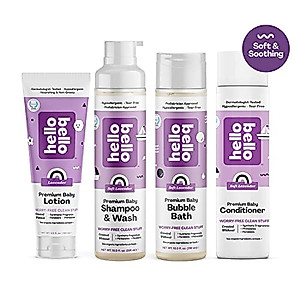 Hello Bello Soft Lavender Conditioner | Hypoallergenic, pH-Balanced & Dermatologist-Tested, Plant Based Formula for Babies and Kids | 10 FL Oz