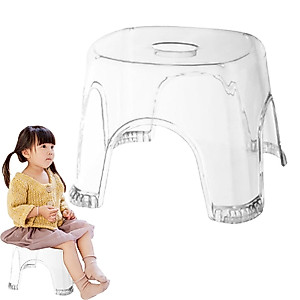 Kumprohu Clear Shower Bench | Waterproof Transparent Stool Non-Slip | Clear Stool for Bathroom Bedside Small Shower Spaces, Corner Bench, Clear Seat, Bath Stool