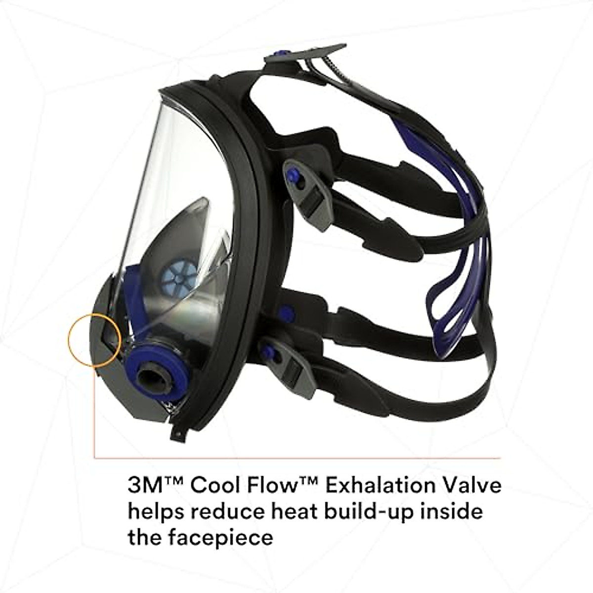 3M Ultimate FX Full Facepiece Reusable Respirator, FF-403, NIOSH, ANSI, Six-Strap Harness for a Secure Comfortable Fit, Cool Flow Valve, Passive Speaking Diaphragm, Large