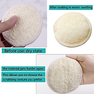 Natural Loofah Pads, Face Exfoliator Pad Scrubber Handheld Luffa Pad Sponges Suitable for Bathing, Showering, spa Facial Cleansing Available for Men and Women (2pcs)