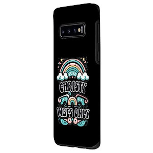 Galaxy S10 CHRISTY Vibes Only Cute Retro Girls CHRISTY Name Case