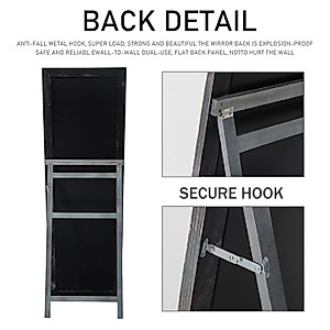 Elevens Traditional Full Length Floor Mirror 65"x22" Rustic Tall Floor Mirror Wall Mirror Standing or Leaning Against Wall for Bedroom, Dressing and Wall-Mounted - Gray