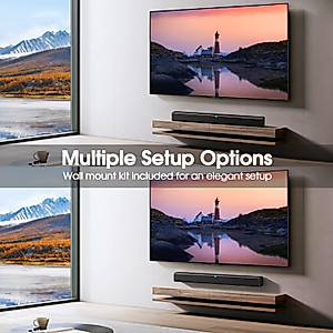 W-KING 70W Wireless Sound Bars for TV with Subwoofer (Bulit-in), 35.4" TV Speakers Sound Bar with Bluetooth/HDMI-ARC/Optical/Coaxial/AUX/RCA/USB Drive, Surround Sound Home Soundbar with SUB Out/3-EQ