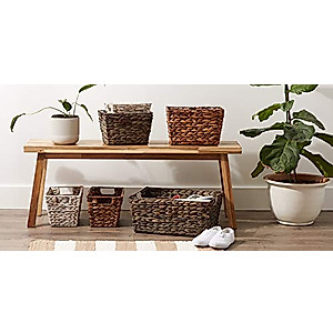 DII Hyacinth Collection Storage Baskets, White Wash, Medium Set, 2 Piece