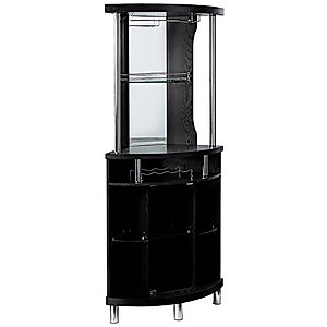 Home Source Corner Bar Unit, Black