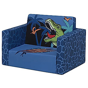 Delta Children Dinosaur Cozee Flip-Out Chair For Relaxing- 2-in-1 Convertible Lightweight,Portable Chair to Lounger for Toddlers & Kids