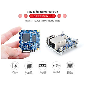 youyeetoo NanoPi NEO LTS A Super Tiny 64-bit Allwinner H3 ARM, with 32-bit 512M DDR3 RAM, Armbian & Ubuntu Ready Mini Single Board Computer