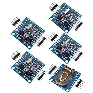 DAOKI 5Pcs RTC I2C Module Arduino I2C RTC DS1307 AT24C32 Real Time Clock Module 24C32 Memory High Precision for AVR ARM PIC SMD Compatible with Arduino with 60 Pin