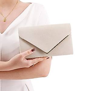 Naimo Suede Evening Bag Clutch Handbag Velvet Flap Envelope Clutches Wedding Party Prom Bridal Purse
