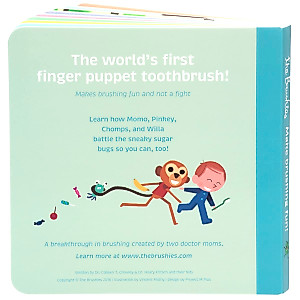 The Brushies Chomps & Willa Baby & Toddler Toothbrush 2-Pack & Storybook Set/Dental Item and Book/Youth Tooth & Gum Care/Ages 4 Weeks to 4 Years