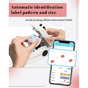 Phomemo D50 Label Maker with 3 Rolls Transparent Adhesive Label 24mm*6mm