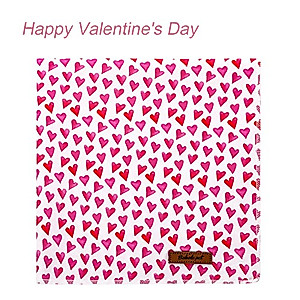 Babole Pet Valentine's Day Dog Bandanas, 1PC White Red Love Washable Square Dog Scarfs for Small Medium Large Dogs Adjustable Dogs Bib Scarfs for Girl and Boy(S)