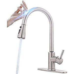 Touch Kitchen Faucet with Pull Down Sprayer, MSTJRY Kitchen Sink Faucets with Pullout Sprayer, Touchless Kitchen Faucet, Stainless Steel Faucets for Kitchen Sinks
