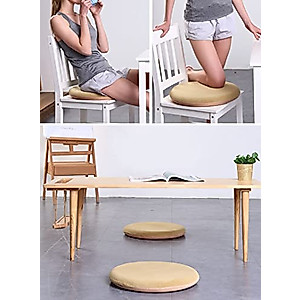 Sigmat Memory Foam Seat Cushion Anti-Slip Soft Round Stool Cushion Chair Pad 16 Inch Grey