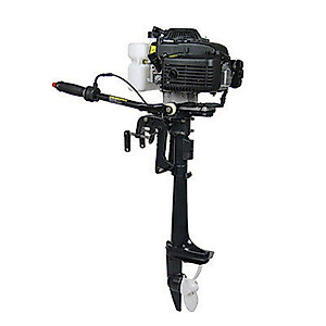 BJTDLLX 4 Stroke 4HP Outboard Motor, 52CC 2800W Outboard Motor Boat Engine, Heavy Duty Fishing Boat Engine Marine Engine for Fishing Aquaculture Outdoor Adventure