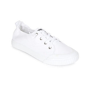 TRETORN Meg Womens Slip On Sneakers | Scrunch Back Slide Cushioned Insole & Rubber Outsole, White, 6