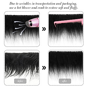 2 Pieces Faux Fur Square Furry Fur Fabric Cutting Faux Fur Fabric Shaggy Furry Fabric Fluffy Fabric Fur Chair Cover Patches Clothing Decoration Suitable for DIY Craft, 2 x 60 Inches (White)