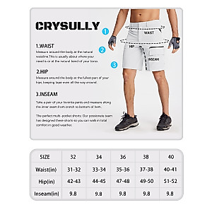 CRYSULLY Mens Summer Outdoor Shorts Lightweight Quick Dry Cargo Casual Hiking Shorts with 5 Zipper Pockets White 34