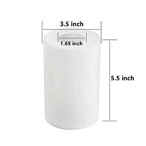 Glass Shade Replacement Glass Lamp Shades Cylinder Glass Globe with 1-5/8-inch Fitter Glass Light Fixture Shade for Pendant Light Chandelier (2 Packs) (Frosted)