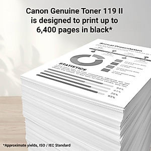 Canon Genuine Toner, Cartridge 119 II Black, High Capacity (3480B001), 1 Pack, for Canon imageCLASS MF5800 /5900/6100 Series, MF410 Series, LBP6300 / 6600 Series, LBP250 Series Laser Printers