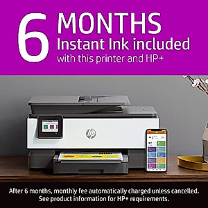 HP OfficeJet Pro 9018e Wireless Color All-in-One Printer with Bonus 6 Months Instant Ink with HP+ (1G5L5A), White