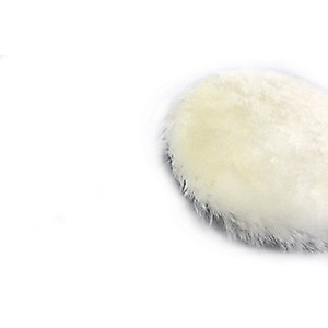 Maxshine 6” Wool Buffing Polishing Pad – Hook and Loop, Professional 100% Natural Wool Pad, Removing Scratches & Oxidation