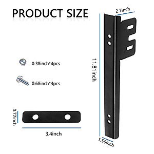 Salior License Plate Holder,Aluminum Alloy Front License Plate Mounting Kit Relocator Holder Bar,Universal License Plate Bracket Fit for Bumper in Most Car Truck SUV (Black)