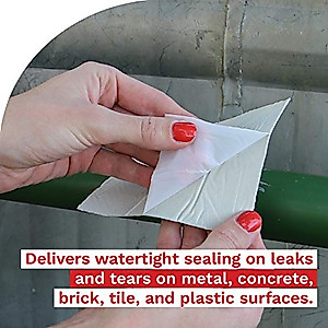 XFasten Super Waterproof Aluminum Butyl Tape, 4-Inch x 16-Foot, Aluminum Foil Tape with Butyl Rubber Adhesive for Window and Metal Roof Flashing, Patching and Gutter Leak Repair