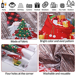 Christmas Backdrop Merry Christmas Party Decoration Christmas Photo Banner Signs Xmas Photography Background Photo Props for Winter New Year Xmas Eve Family Party Decoration Supplies (Gnome)