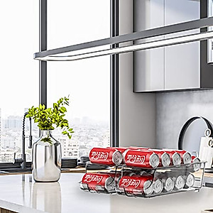 Simple Houseware 2-Pack Front-Loading Beverage Soda Can Organizer Dispenser, Clear