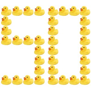 N/C GTANG Mini Rubber Ducky Float Duck Baby Bath Toy Birthday Party Favors Decorations Baby Showerfor Kids Celebrate The Joy of The Children (50 Pack),Yellow,1.4x1.2x1.1