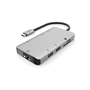 EZQuest USB C Hub Docking Station 8 in 1 with 4K HDMI, 1 Gbit Ethernet, 3 USB A 3.0 Ports, 1 USB-C PD/Data, SD/Micro SD for Work and Travel, Compatible with MacBook/Dell/HP/Lenovo/Laptops