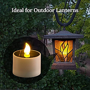 Ymenow LED Solar Candles, 6 Packs Dusk to Dawn Battery Solar Tea Lights Flickering Flameless Waterproof Candles for Home Garden Outdoor Decoration - Warm White