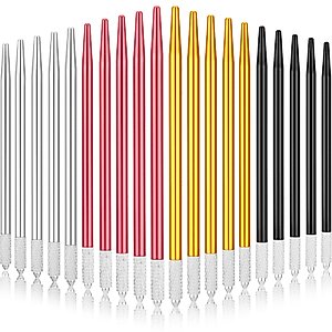 Leelosp 20 Pieces Microblading Pen Manual Eyebrow Pens Needle Holder Aluminum Microblading Hand Tools Light Microneedle Tool for Makeup Supplies Salons