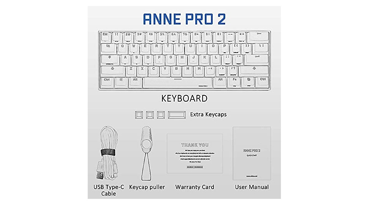Anne PRO 2D Mechanical Keyboard: Wireless & RGB